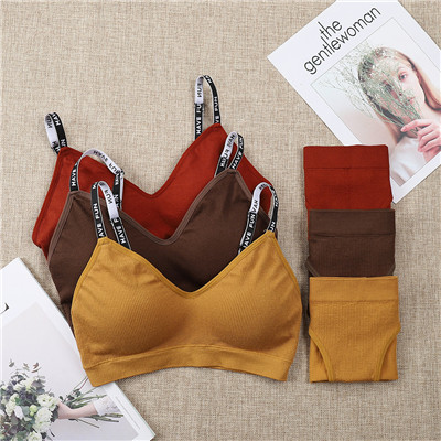 Adjustable alphabet high waist cotton bra set | bra manufacturers