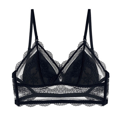 French sexy rimless triangle lace bra | bra manufacturers